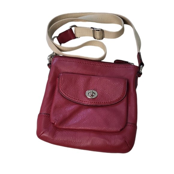 Coach | Bags | Euc Coach Park Dark Cherry Red Pebbled Leather Turnlock ...